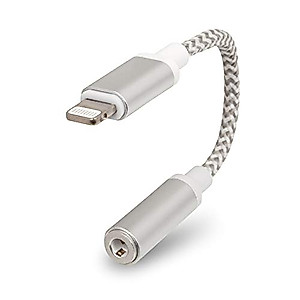 Realm Lightning to 3.5mm Headphone Jack Adapter, 3.5mm Audio Adapter Compatible with iPhone, White (RLMA7WT)