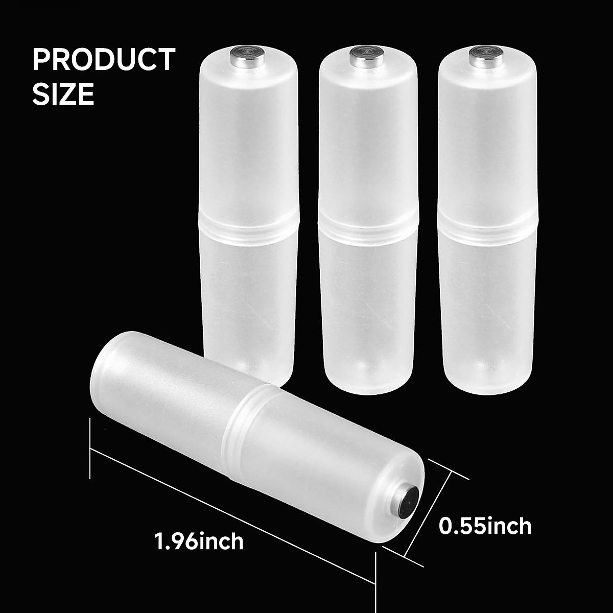 OLIREXD Transparent AAA to AA Battery Adapter Switcher, Battery Converter Cover Holder, Cell Phone Battery Case Adapter Box (8 of Pack)
