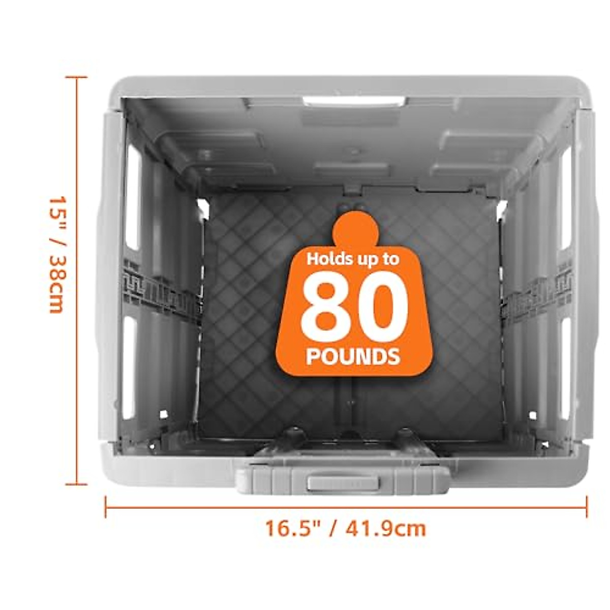 MaxWorks 50704 Collapsible Gray Rolling Folding Dolly Grocery Cart - Multi-Functional Teacher Dolly with Extra Storage, Durable Wheels, and Easy-to-Fold Design for Classroom, Office, Shopping