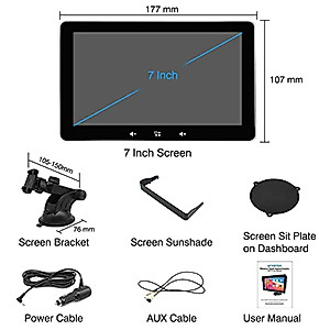 URVOLAX Wireless Portable Car Stereo Carplay Audio Receiver Compatible with Apple Android Auto System,7" HD Touch Screen Car Play with Bluetooth WiFi GPS Navigation FM Radio MirrorLink Voice Control