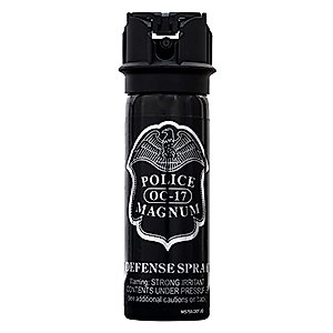 POLICE MAGNUM Pepper Spray Self Defense Law Enforcement Unit- 1 Pack 3 Ounce Flip Top (Stream)