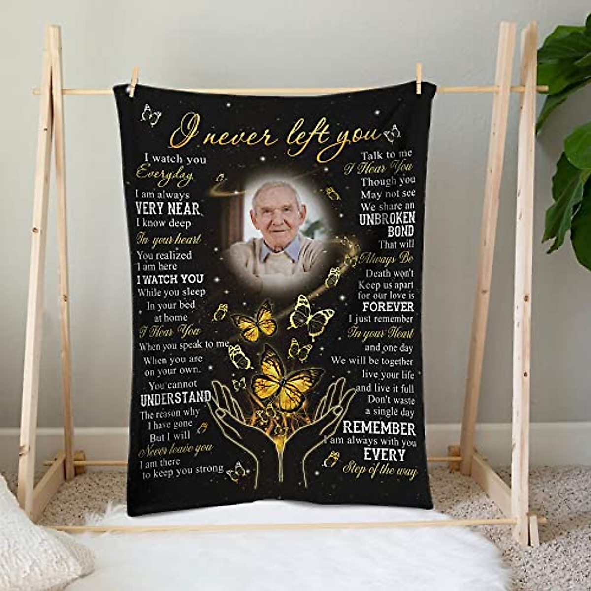 MUCHNEE Personalized Cardinals Memorial Throw Blankets, I Never Left You, in Loving Memory Blanket Gift for Loss of Loved One Mom Dad, Remembrance Sympathy Gift Blanket, Bereavement Condolence Gifts