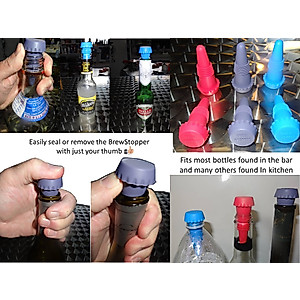 Brew Stopper 6 Pack Ideal Wine Stopper Beer Stopper Spirt Compare to Rabbit Wine Stopper champagne stopper Model: BStop6 (Home & Kitchen)
