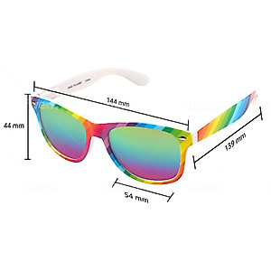 Festival Sunglasses Mirrored Women Gay Pride Accessories Wayfarer Rainbow Lens