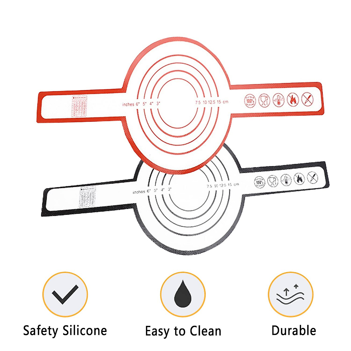 Silicone Baking Mat for Dutch Oven Bread Baking，Reusable Non-stick Bread Baking Mat Silicone Dutch Oven Liner with Long Handles (Black)