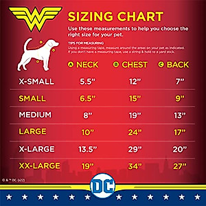 DC Comics Wonder Woman Dog Costume XSmall | Best DC Wonder Woman Halloween Costume for Extra Small Dogs | Official Wonder Woman Dog Costume for Pets Halloween, Dog Halloween Costume