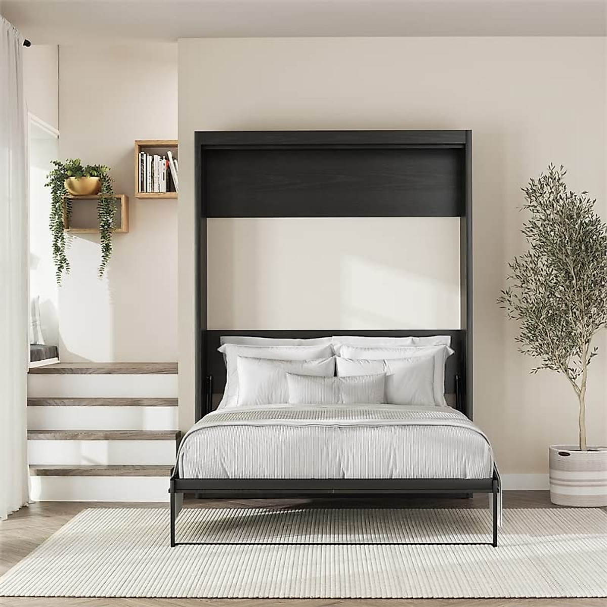 Signature Sleep Queen Wall Bed in Black Oak