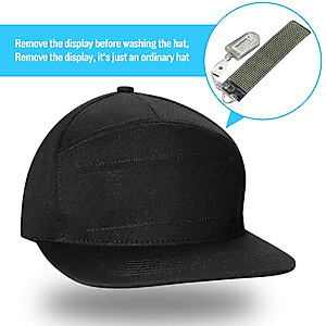 LIOVODE LED Hats,LED Caps Display Message Bluetooth Editable Cool Hat for Party Black