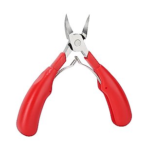 Pedicure Cutter Tool Cuticle Scissors Stainless Steel Nail Cuticle Pliers for Home Use for Men and Women (red)