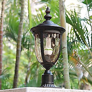 MODEBHD E27 European Retro Outdoor Lantern Column Lamp Tradition Victoria Waterproof Decoration Table Lamp Balcony Aisle Corridor Garden Courtyard Street Post Light Lighting Bollard Lamps