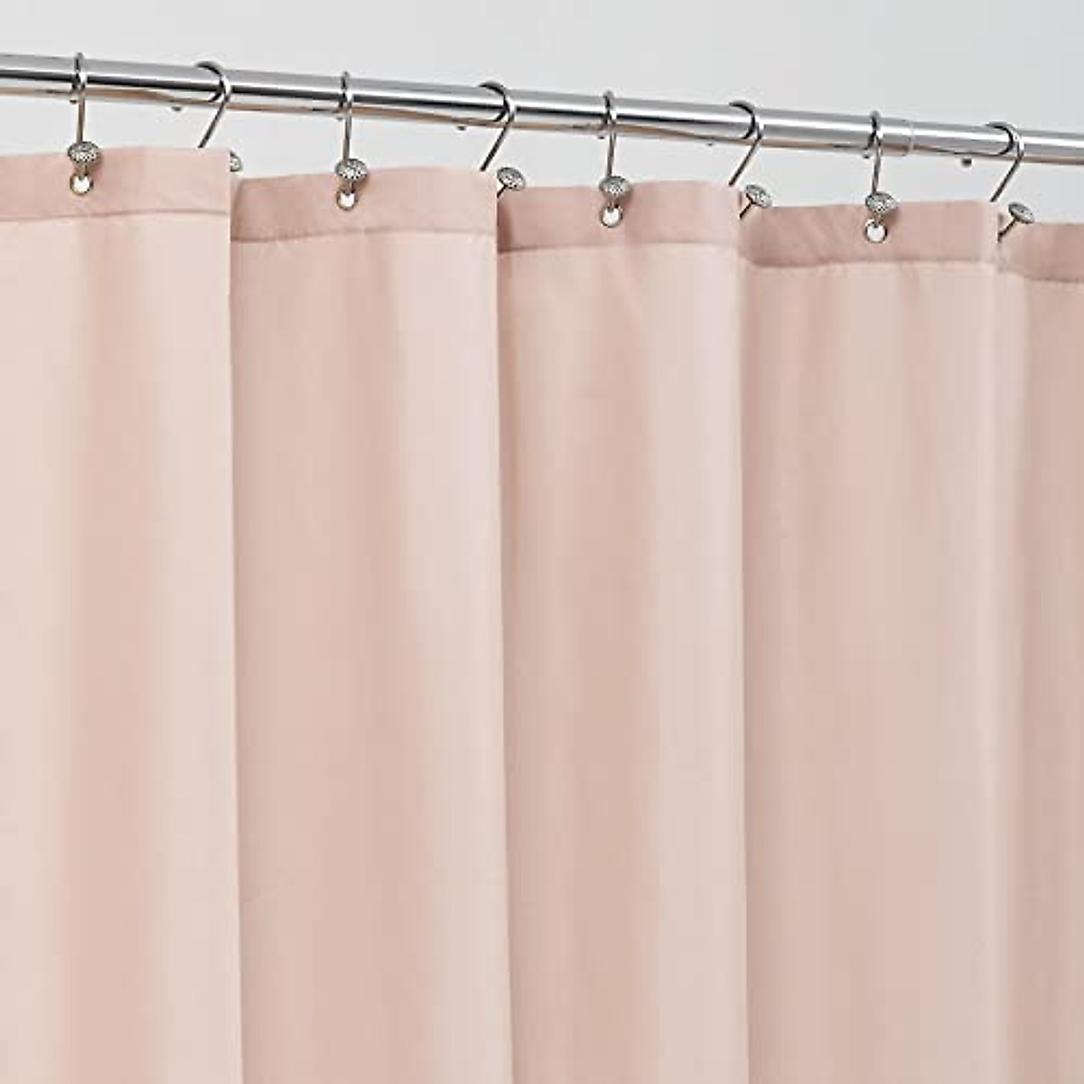 ALYVIA SPRING Pink Shower Curtain Liner Fabric with 3 Magnets - Waterproof Soft Hotel Quality Cloth Shower Curtain for Bathroom, Light-Weight & Machine Washable - Standard Size 72x72, Blush Pink
