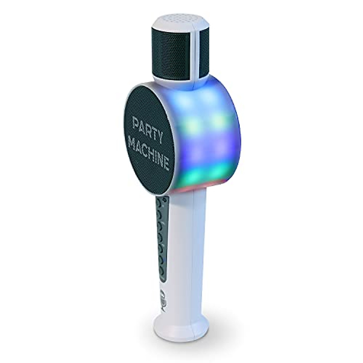 Singing Machine Wireless Karaoke Microphone for Kids & Adults, Party Machine Mic (White) - Portable Handheld Bluetooth Microphone with Speaker & Voice Changer Effect - Karaoke Mic for Singing