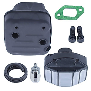 Adefol Chainsaw Exhaust Muffler Air Fuel Filter Line Replacement Parts for Husqvarna 357 359 357XP with Gasket Bolt Replace OEM for 503917601, 537010901