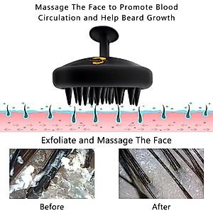 Beard Wash & Conditioner & Silicone Brush Professional Set w/Argan & Jojoba Oils - Softens & Strengthens, Shine, Reduce Beard Itchy, Dandruff & Frizz - Beard Shampoo w/Beard Oil 2 x 4 Fl Oz 120ML