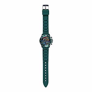 Ninja Turtles Kids' Digital Watch with Green Bezel, LED Lights, Green Strap - With Ninja Turtles on Dial, Safe for Children