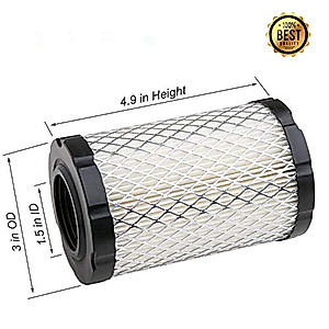 10 Piece 591334 Air Filter, Replace for Briggs Stratton 796031 594201 OEM Air Cleaner Cartridge, Lawn Mower Air Filter, Plus Foam Pre Filter