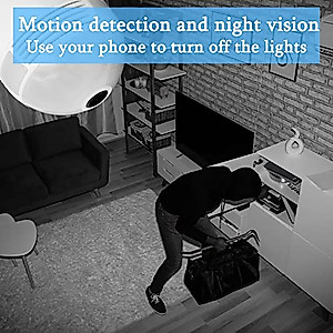 Full HD 1080P Light Bulb Camera, 360 Camera with 32G SD Card, 2.4GHz WiFi Camera, Night Vision Motion Detection Wireless Camera, Home Camera, Baby Pet Monitor