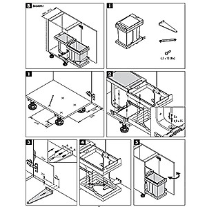 Richelieu Hailo 20 Liter (21.1 Quart) Kitchen and Bathroom Replacement RH3632100 Compact Waste Bin Sliding System