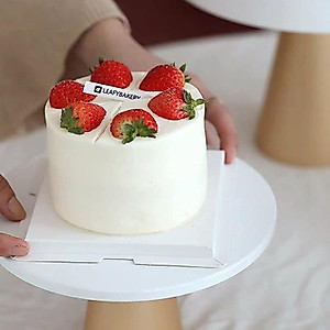 XENITE Dessert Set of 2 Round Cake Stands for Dessert Table Wood Cupcake Stand W/Metal Round Pedestal Holder Dessert Display Plate Serving Tray for Party Fruit Plate