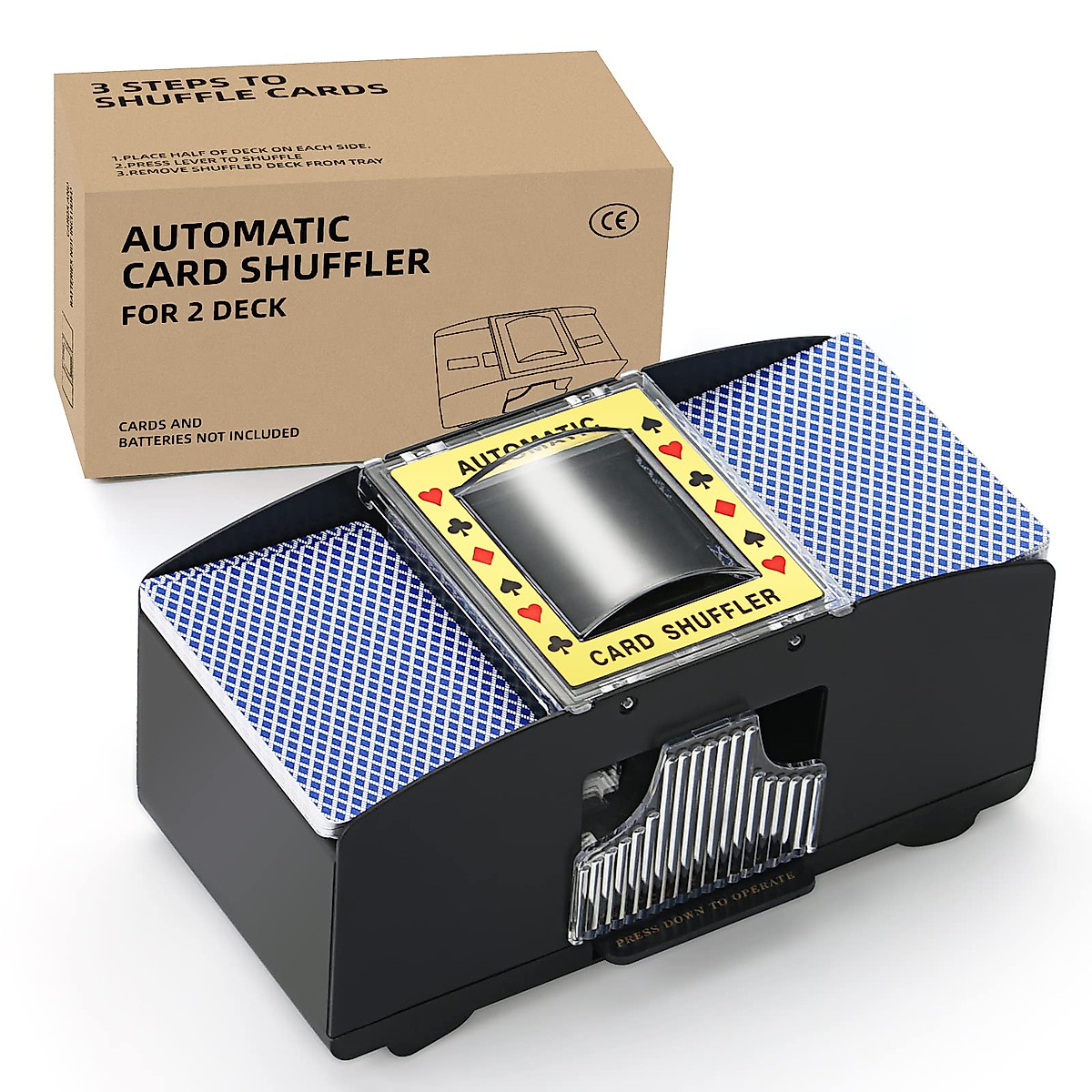 NOLIE Automatic Card Shuffler of Playing Card, UNO, Texas Hold'em, Poker, Home Card Games, Blackjack, Battery Operated Electric Poker Shuffling Machine