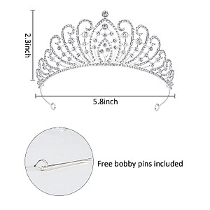 Wecoe Birthday Crown for Women Silver Crown Queen Crown Princess Crown Halloween Costume Hair Accessories Girl Tiaras and Crowns Happy Birthday Decorations Gifts for Women