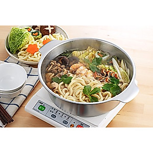 Yoshikawa SJ1678 Luxury Stainless Steel Shabu Pot, 10.2 inches (26 cm)