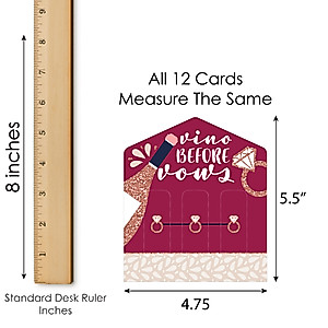 Big Dot of Happiness Vino Before Vows - Winery Bridal Shower or Bachelorette Party Game Pickle Cards - Pull Tabs 3-in-a-Row - Set of 12