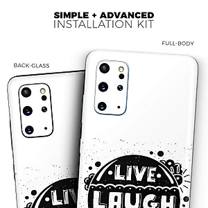 DesignSkinz Live Laugh Love Protective Vinyl Decal Wrap Skin Cover Compatible with The Samsung Galaxy S20 (Screen Trim & Back Glass Skin)