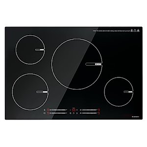 ECOTOUCH 4 Burner Induction Cooktop 30 inch with Booster,220-240v 7200W Built-in Glass Ceramic Electric Induction Burner,True High Power,Drop in Hot Plate 30" Induction Cooktop Hard Wire(No Plug)