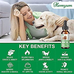 Hemp Oil for Dogs and Cats - Helps Anxiety Stress Pain Inflammation Relax Sleep Calm Aggressive Arthritis Allergies Seizures Skin Joint Hip - Treats Chews Pill Tincture - Organic Pet Calming Drops