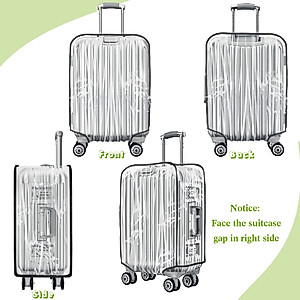 Reginary 8 Pieces Clear Luggage Cover PVC Waterproof Suitcase Cover Protector for Luggage Spinner Wheels Suitcase(20 Inches, 24 Inches, 28 Inches, 30 Inches)