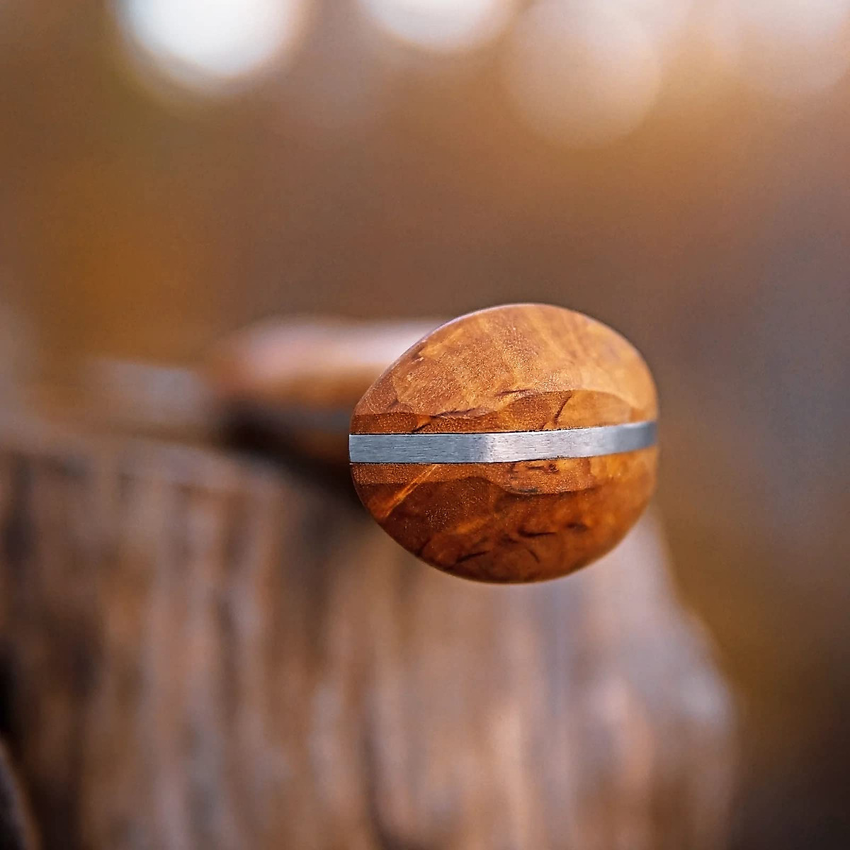 HELLE Knives - Nord - Full Tang Stainless Steel Blade, Curly Birch Handle, Fixed Blade With Sheath, Handcrafted