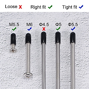 uxcell 100pcs Rubber End Caps 5mm ID Vinyl Round Tube Bolt Cap Cover Screw Thread Protectors Black