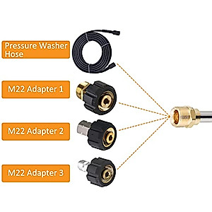 PWACCS Pressure Washer Extension Wand, Universal Lance Extension for Power Washer, Stainless Steel Replacement of Pressure Washing Extended Rod, M22 to 1/4 Inch Quick Connector