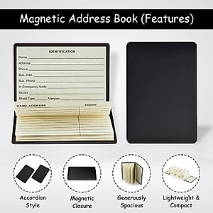 AppleTofu Magnetic Address Book - Tiny Address Book - Magnetic Phone Number Book - Pocket Address Book - Wallet Size Address Book, 21 Pages, 9 Lines - Keep Contact Info Handy All Time, Set of 2