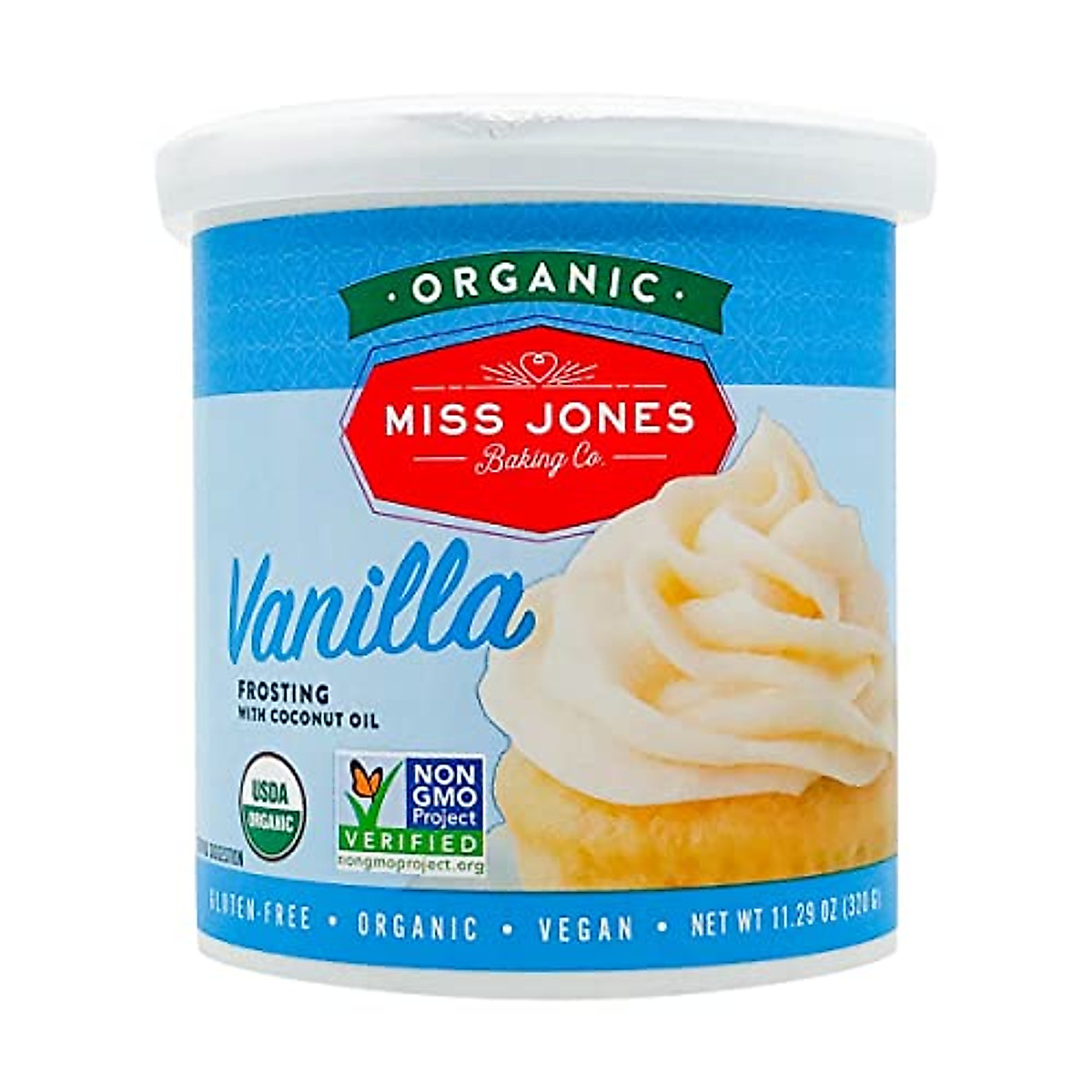 Miss Jones Baking Organic Buttercream Frosting, Perfect for Icing and Decorating, Vegan-Friendly: Vanilla (Pack of 1)