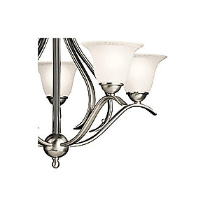 Kichler Dover 23" 5 Light Chandelier with Etched Seeded Glass in Brushed Nickel