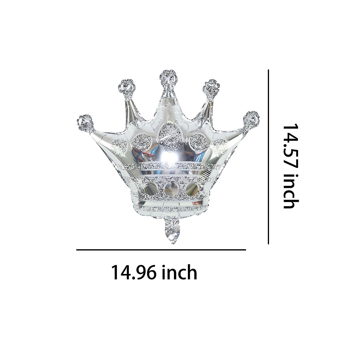 10PCS Silver Mini Crown Balloons for Engagement Wedding Anniversary Birthday Decorations Aluminum Foil Balloon for Bridal Shower Girl Woman