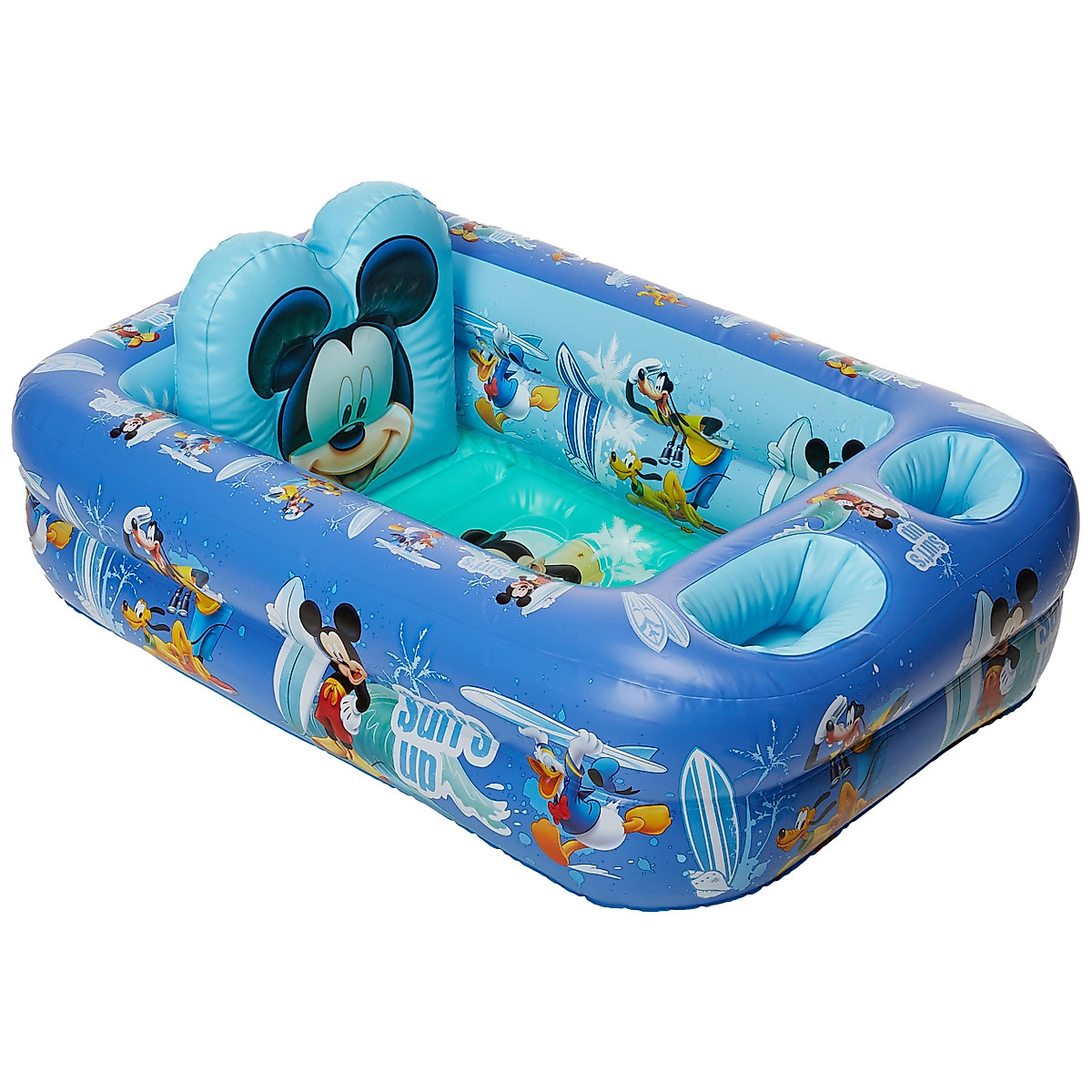 Disney Mickey Mouse Air-Filled Cushion Bath Tub - Free-Standing, Blow up, Portable, Inflatable, Safe Bathing, Baby Bathtub, Toddler Bathtub