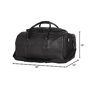 Kenneth Cole REACTION Duff Guy Colombian Leather 20" Single Compartment Top Load Travel Duffel Bag, Black