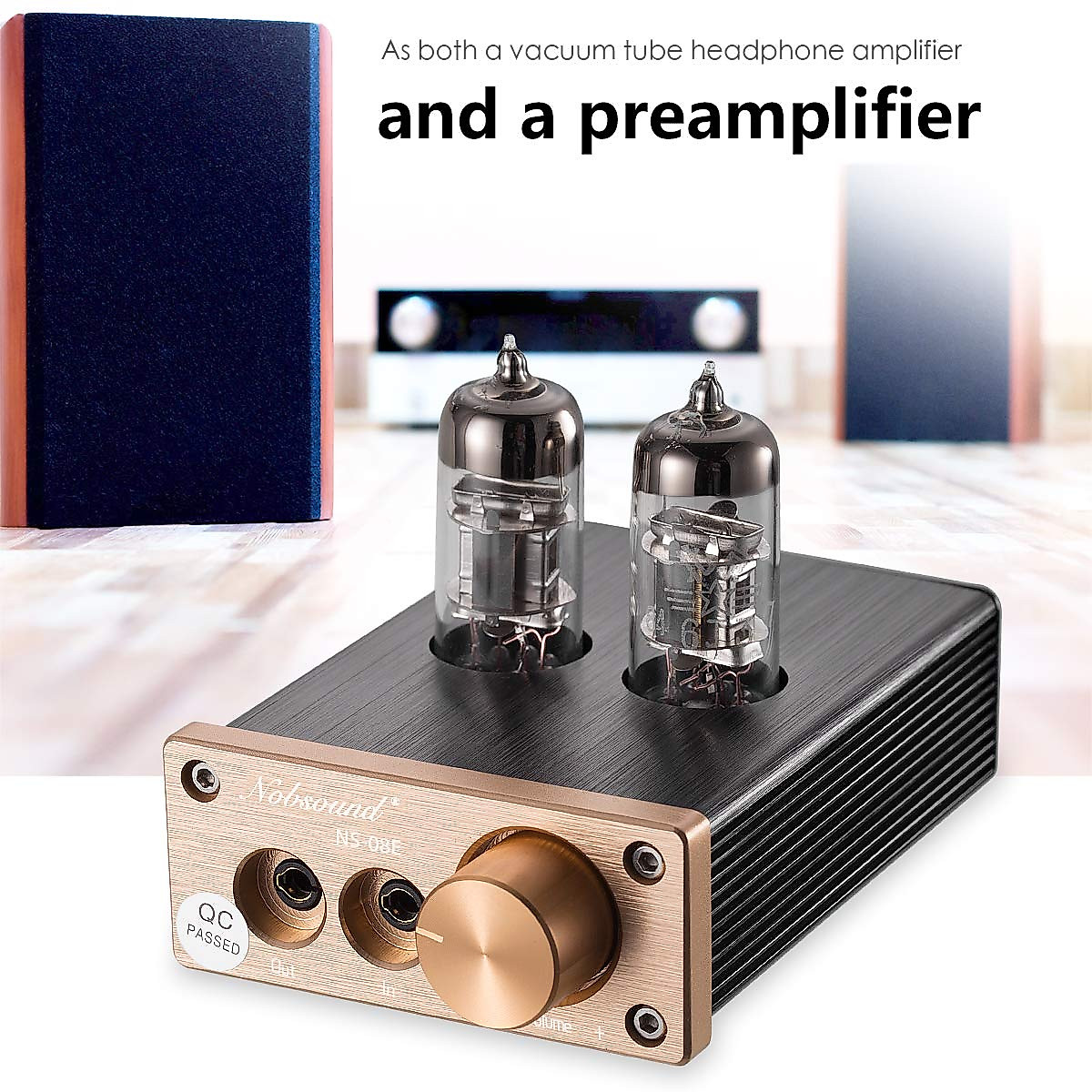 Nobsound NS-08E Vacuum Tube Headphone Amplifier Hi-Fi Valve Headphone Amp Stereo Audio Preamplifier