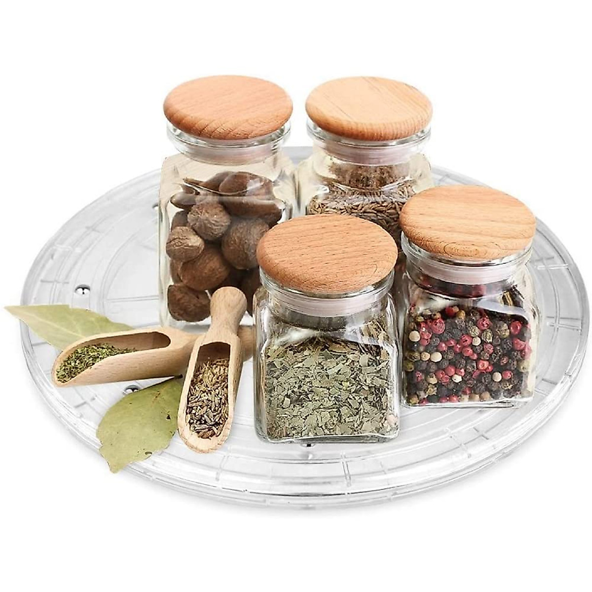1PC Clear Acrylic 6inch Turntable Mini Turntable Organizer Round Swivel Plate Clear Rotating Tray Small Revolving Base for Spice Rack Table Cake Kitchen Pantry Decorating