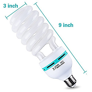 EMART Full Spectrum Light Bulb, 2 x 105W 5500K CFL Daylight for Photography Photo Video Studio Lighting
