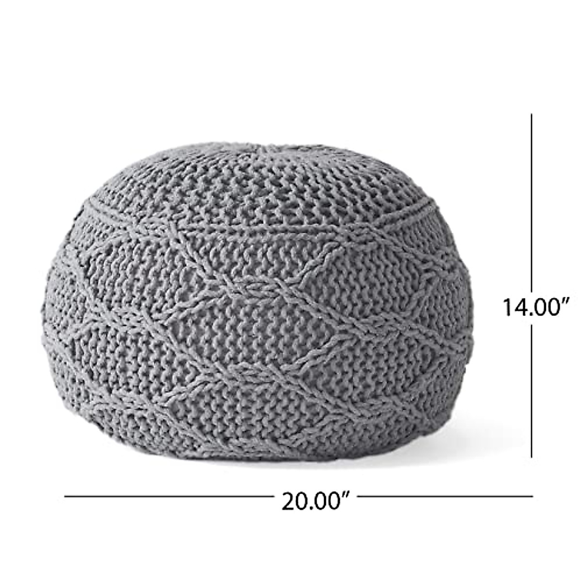 Christopher Knight Home Morven Pouf, Gray
