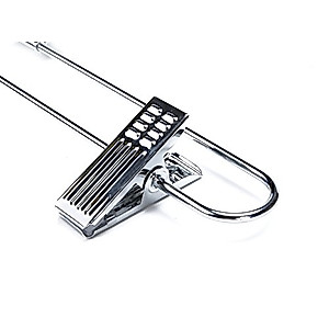 Quality Skirt Pants Trouser Hangers, 8-Pack Heavy Duty Metal Swivel Hook, Adjustable Clips, Jeans, Bottoms (Chrome, 8)