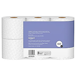 Amazon Basics 2-Ply Toilet Paper, 6 Rolls (Pack of 5), 30 Rolls total (Previously Solimo)