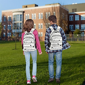 YoCosy Cute Black Cat Animal Music Note Backpack School Bookbag Laptop Purse Casual Daypack for Teen Girls Women Boys Men College Travel