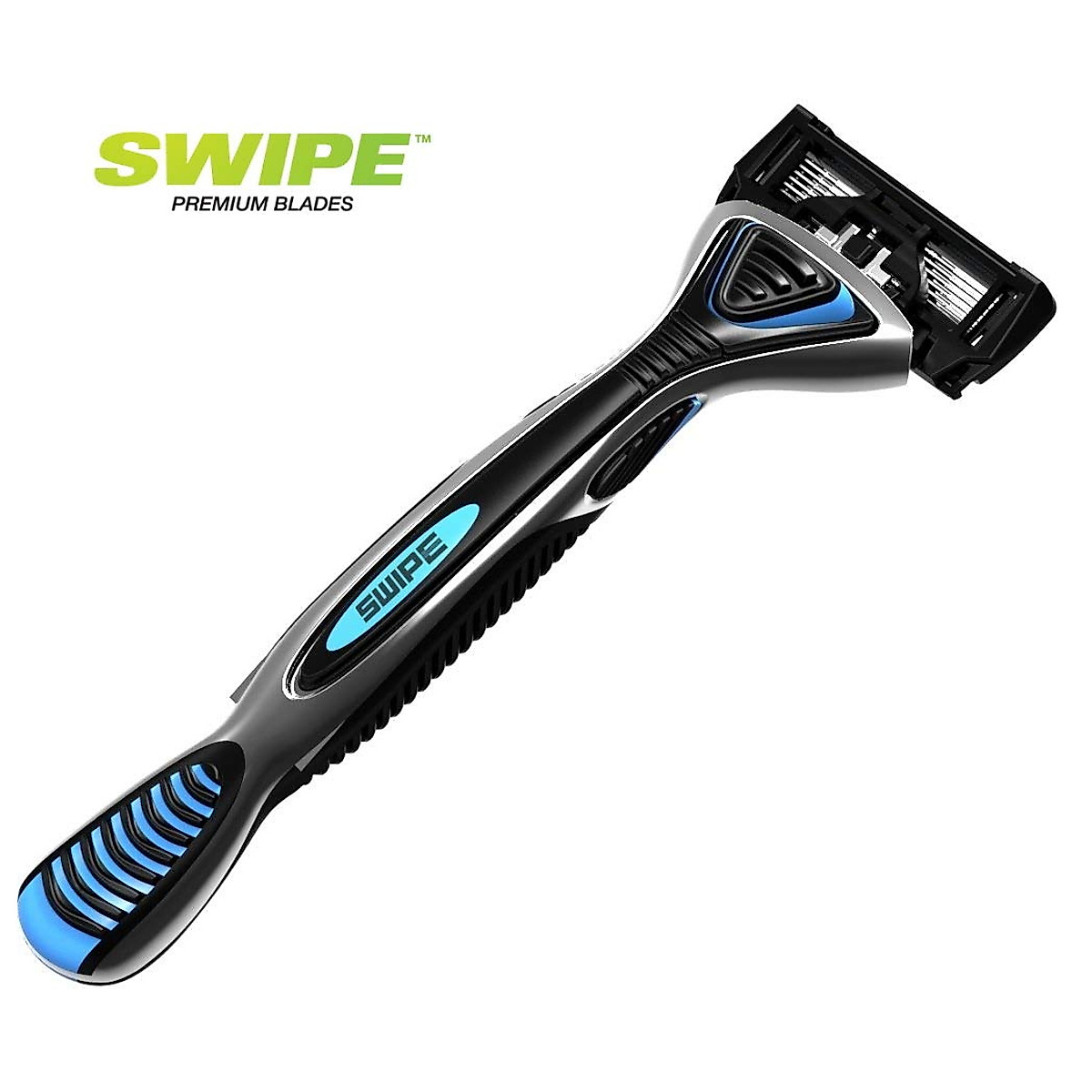 SWIPE Premium Men's 6-Blade Razor Kit (Flex Head Handle + 4 Refills)