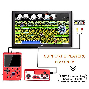 Retro Handheld Game Console, Portable Mini Arcade Machines Built-in 400 Classical FC Games, Portable Handheld Video Games for Kids and Adult, Gameboy Console Box Support TV Output. (Red)