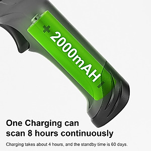 JRHC Bluetooth QR Barcode Scanner, PDF417 Rechargeable Code Scanner Wireless, Data Matrix 2D Barcode Rearder Cordless Connect Smart Phone, Tablet, PC, CCD Code Reader Work with Windows, Mac,Android
